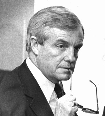 1982. Alberta premier Peter Lougheed at a meeting in Edmonton in 1982 ...